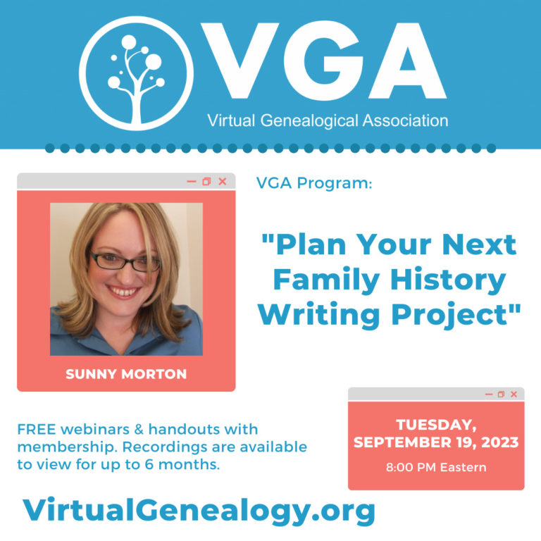 Virtual Genealogical Association – VGA – Any time. Any place. Any device.