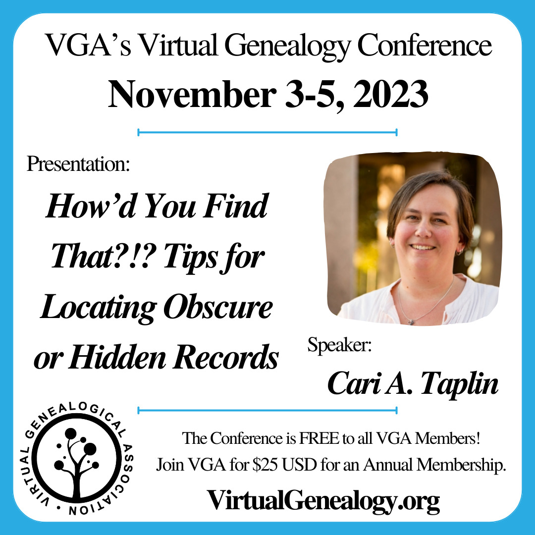 VGA Conference "How’d You Find That?!? Tips for Locating Obscure or ...