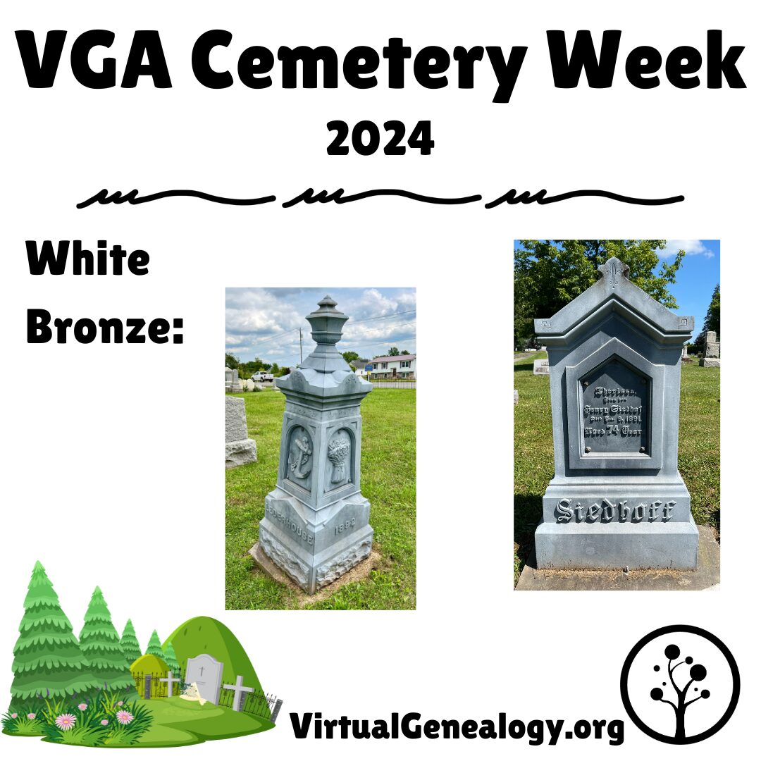 VGA Cemetery Week 2024: White Bronze Monuments (aka Zinkers!) - Virtual ...