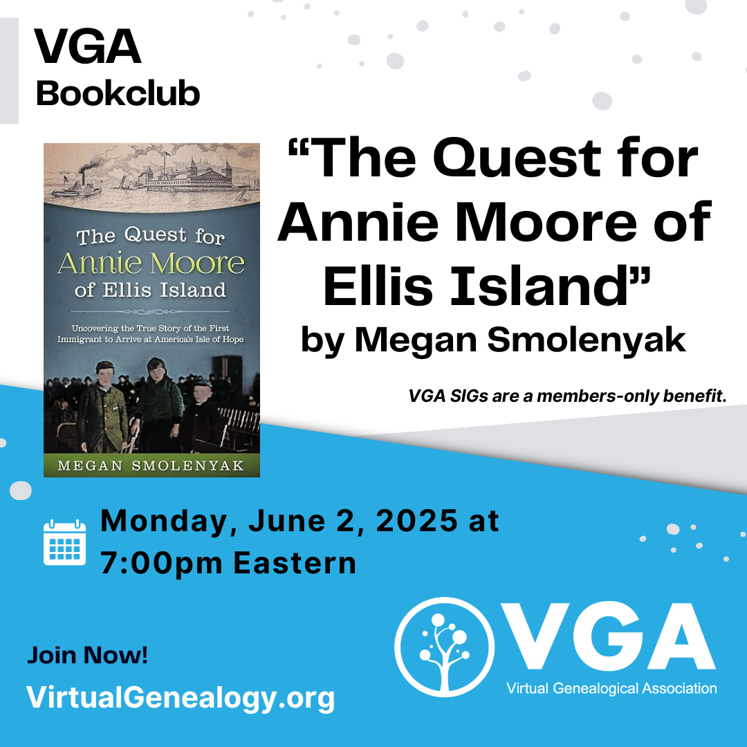 VGA Book Club - June 2025 - Virtual Genealogical Association